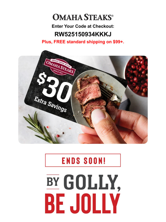 Omaha Steaks: Hurry! Your $30 Reward Card ends soon. | Milled