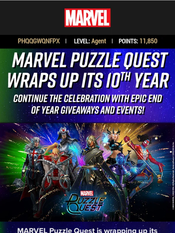 Marvel: Last chance to celebrate MARVEL Puzzle Quest’s 10th Anniversary ...