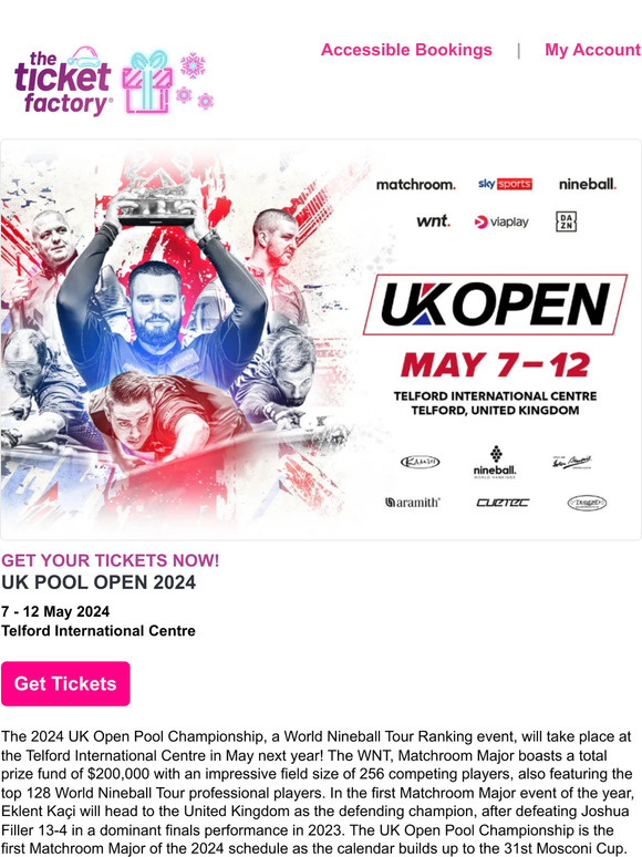 The Ticket Factory: UK Pool Open 2024 🎫 On sale now! | Milled