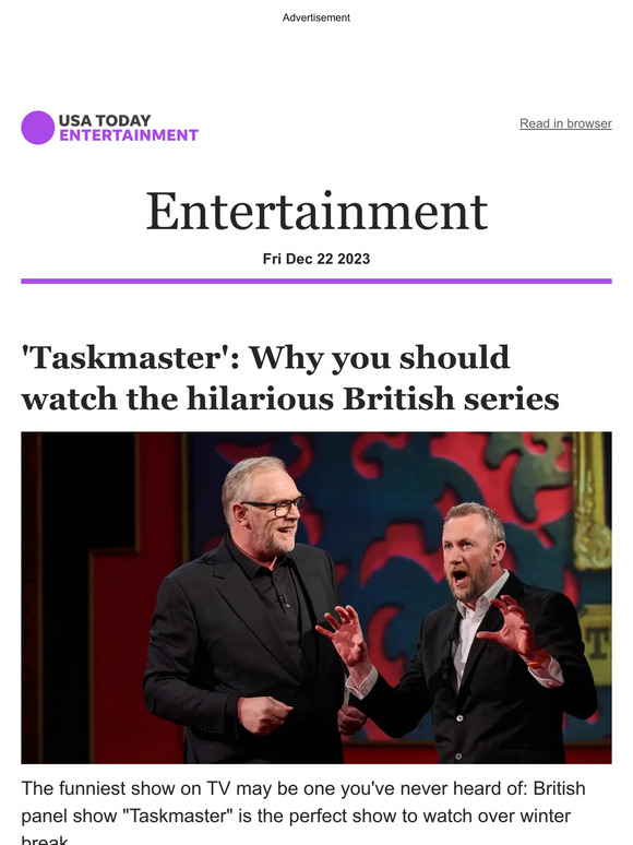 USA TODAY: Entertainment: 'Taskmaster': Why you should watch the ...