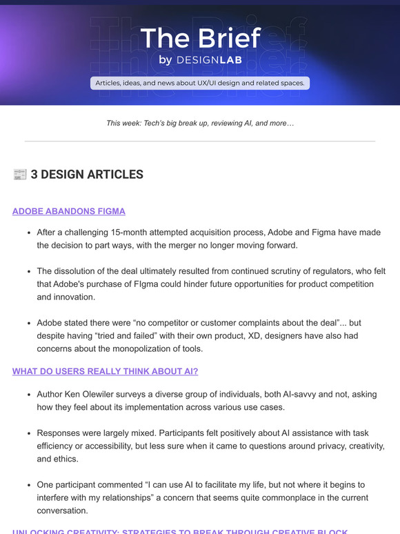 Designlab: Tech's big break up, reviewing AI, and more... | Milled