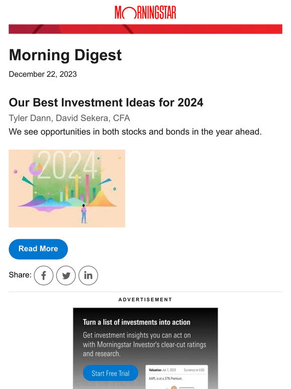 Morningstar Our Best Investment Ideas For 2024 Milled