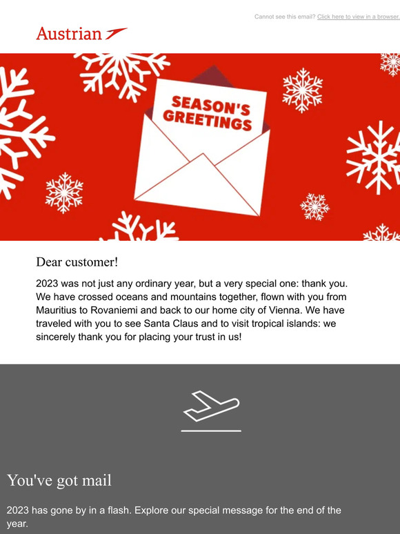 Austrian Airlines: Season's greetings and a happy new year! | Milled