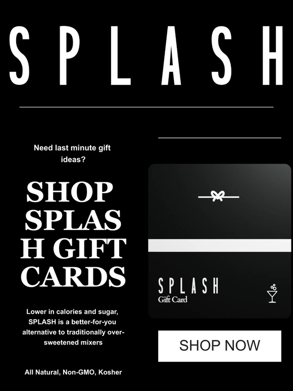 SPLASH Mixers (US): Splash Mixers e-Gift Cards | Milled