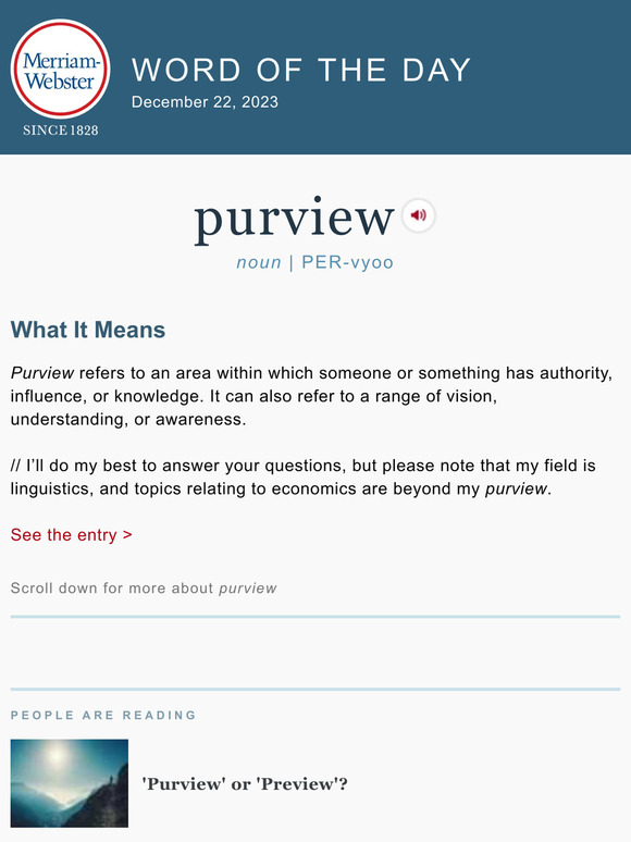 Merriam-Webster: Purview - plus, 'Purview' or 'Preview'? | Milled