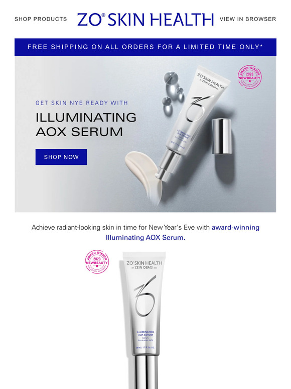 ZO Skin Health: Get Skin NYE Ready with Illuminating AOX Serum | Milled