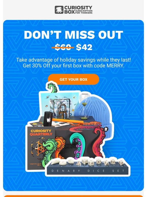 Curiosity Box: Last Chance: Save 30% On Your First Box | Milled