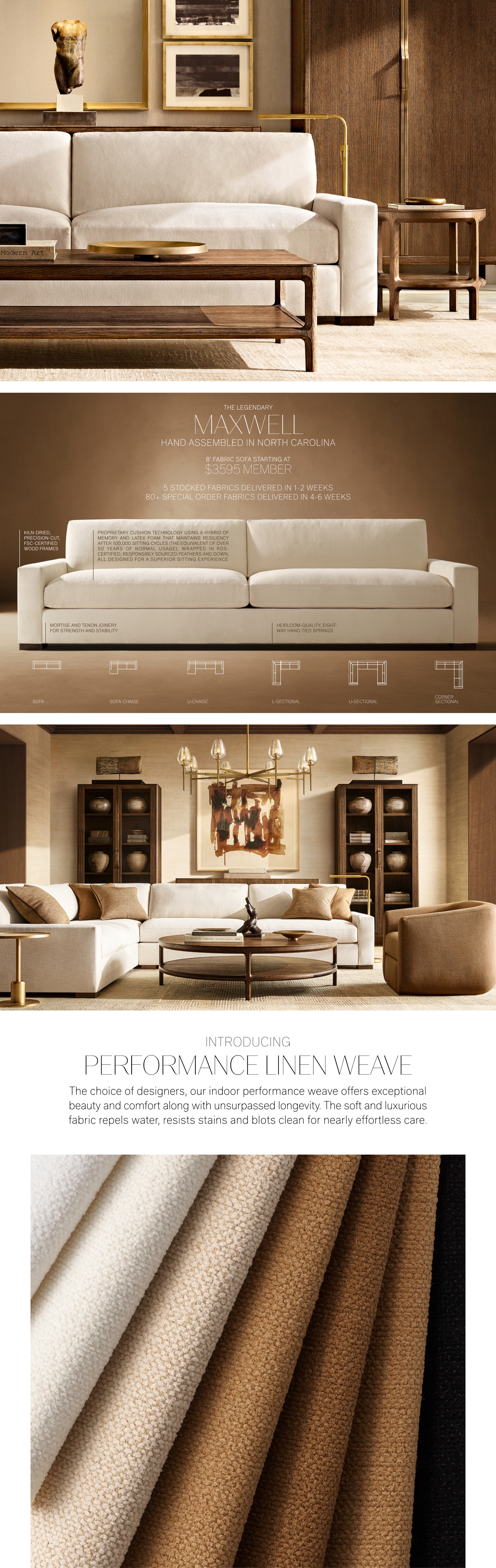 Restoration Hardware: The Legendary Maxwell. Hand Assembled in North ...