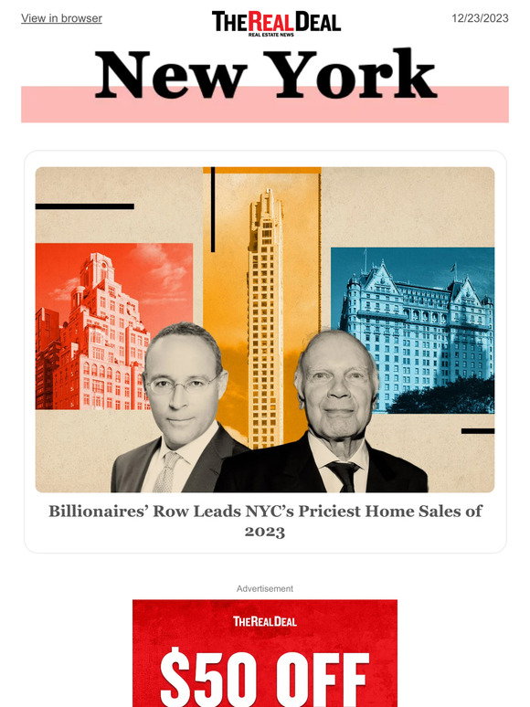 The Real Deal: NYC’s priciest home sales in 2023; Fisher Bros lands ...
