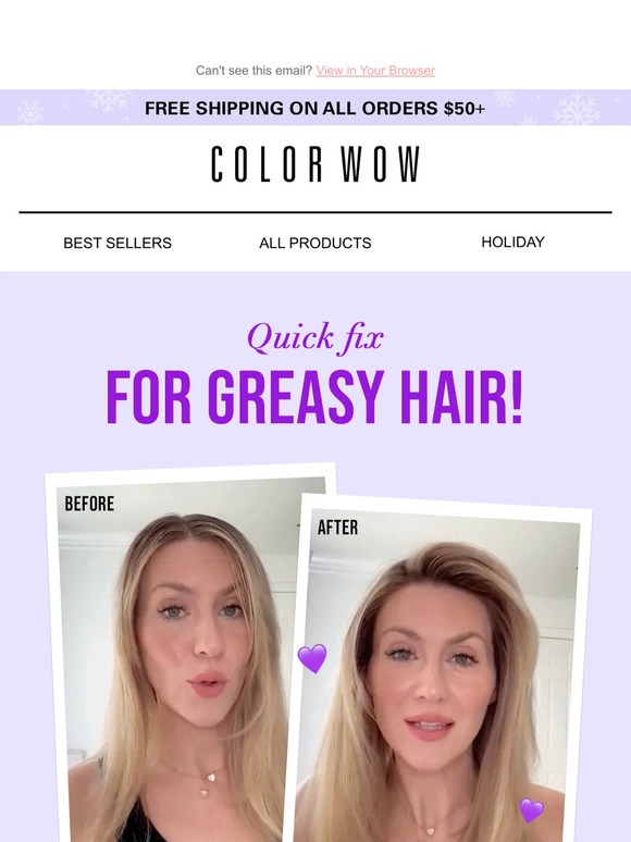 Color Wow: This quick greasy hair fix is giving 😮 | Milled