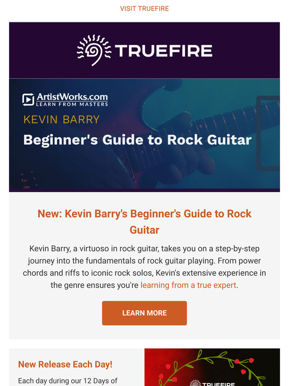 TrueFire: 🎄 New: Kevin Barry's Beginner's Guide to Rock Guitar! | Milled