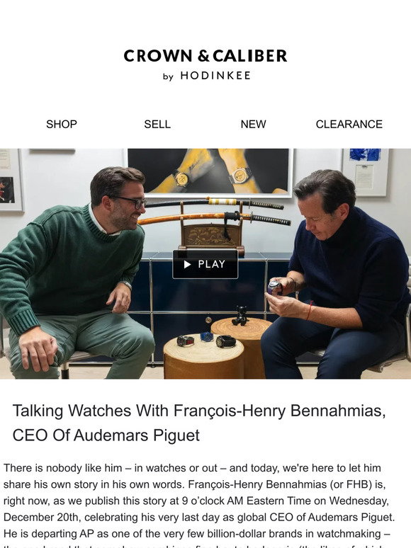 Crown & Caliber: New Video | Talking Watches With François-Henry ...