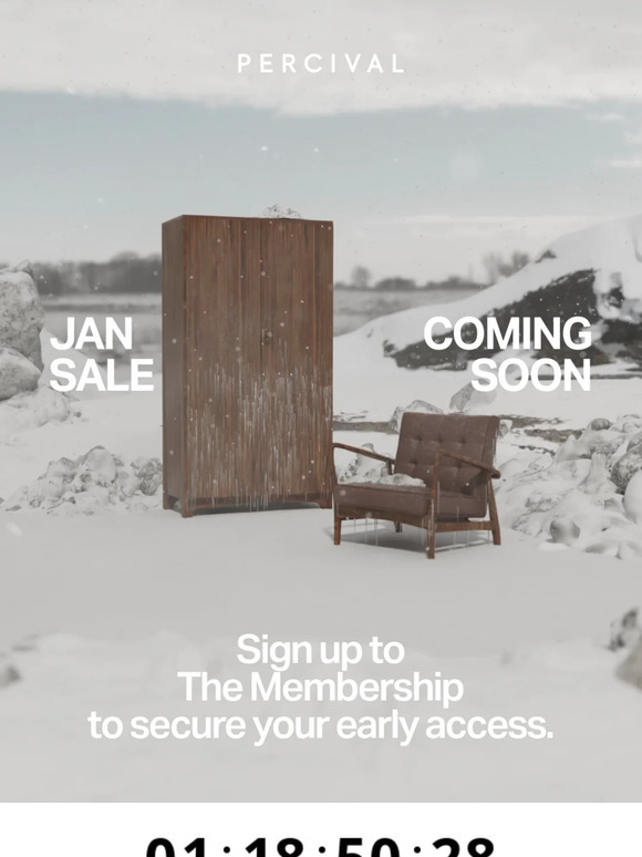 Percival Menswear: Jan Sale Coming Soon 👀 Sign Up For Early Access | Milled