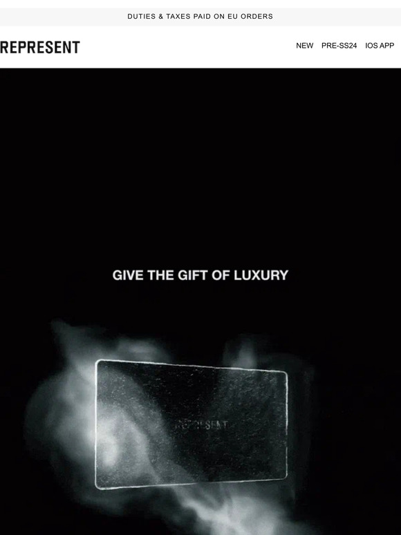 Represent Clo: Give the Gift of Luxury with A Represent Gift Card | Milled
