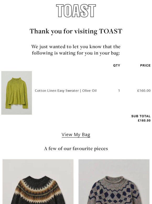 Toast: Items in Your Bag | Milled