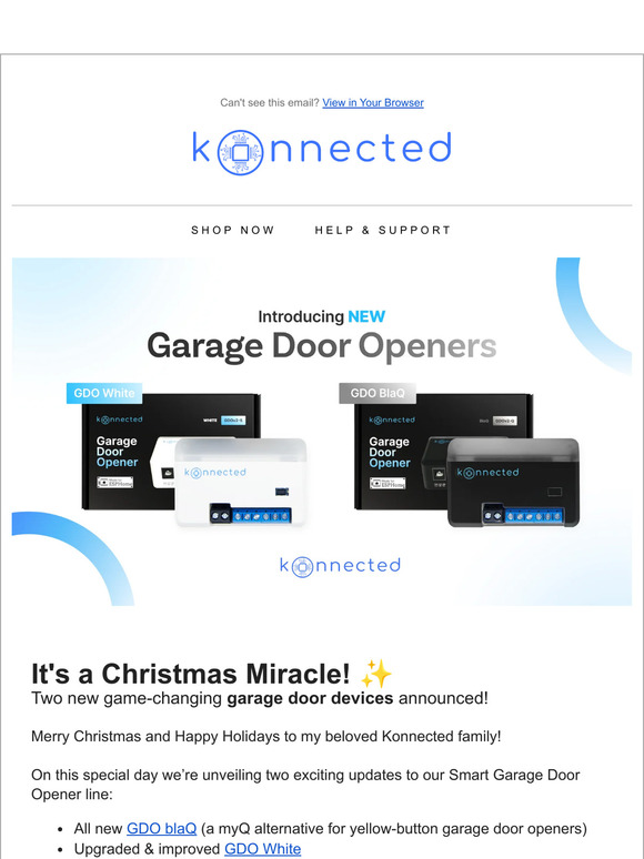 Konnected: A Christmas miracle! 🎅 New myQ-killer garage door opener by ...
