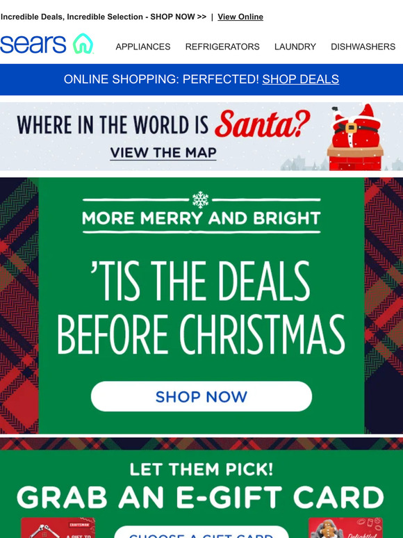 Sears: It's Not Too Late! Gift Cards FTW + Great Deals on Top Products ...