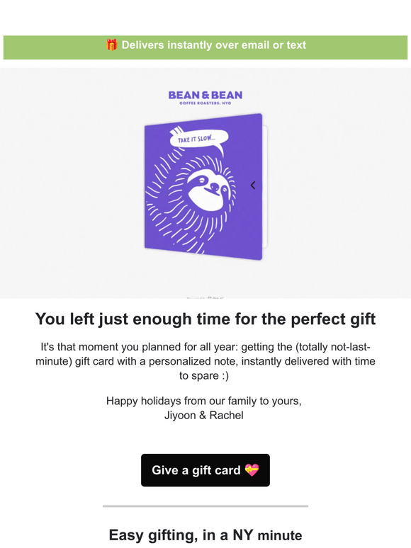 Bean & Bean: Get a present just in time :) | Milled