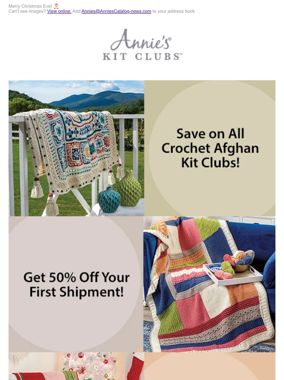 Annie's: Save 50% on All Crochet Afghan Kit Clubs! | Milled