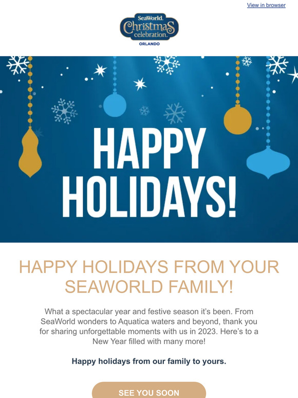 SeaWorld: Happy Holidays From Your SeaWorld Family! | Milled