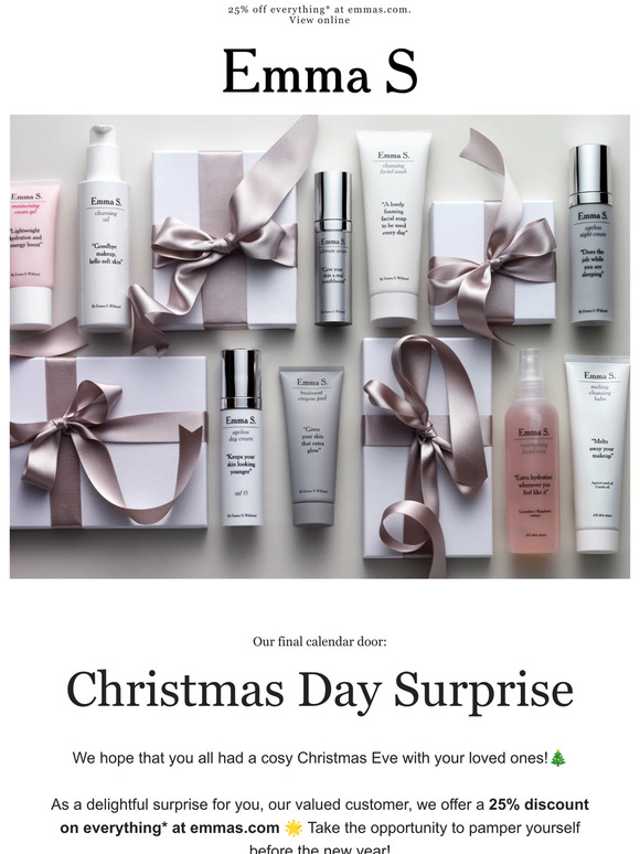Emma S. Skincare: Let's reveal our last door - 25% off everything! 🎉 ...