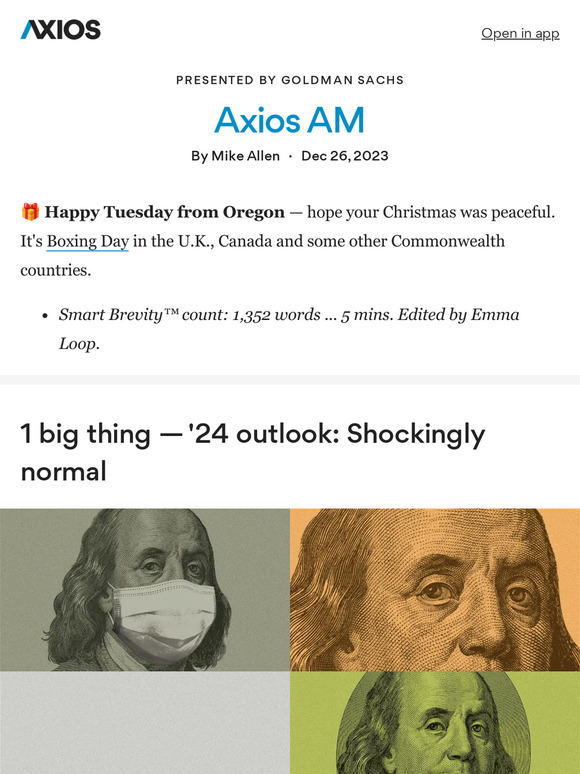 Axios: 🔮 Axios AM: Next year's economy | Milled