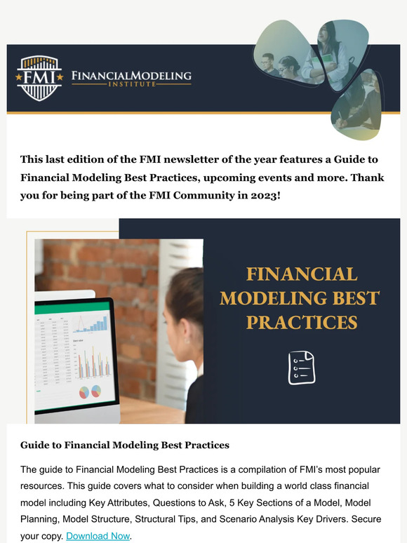 Financial Modeling Institute: Guide to Best Practices | AFM Handbook | Upcoming Events | New ...