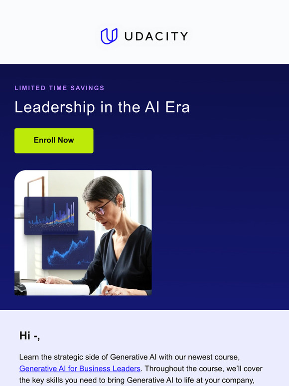 Udacity: Save 30% on new GenAI content | Milled