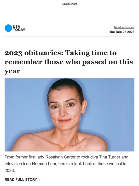 USA TODAY: Top Stories: An iconic rock diva. A fierce football icon. A ...