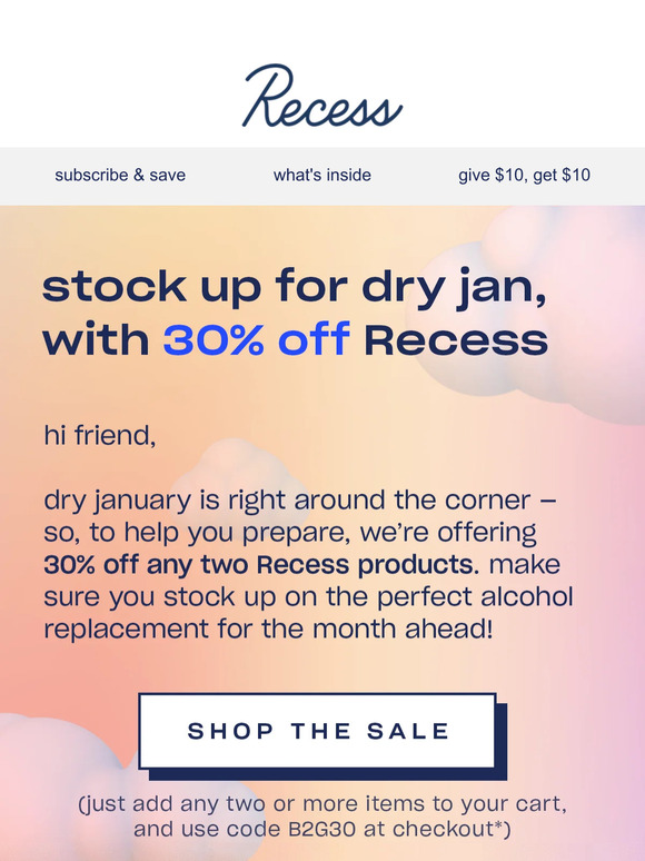 Recess Email Newsletters: Shop Sales, Discounts, and Coupon Codes