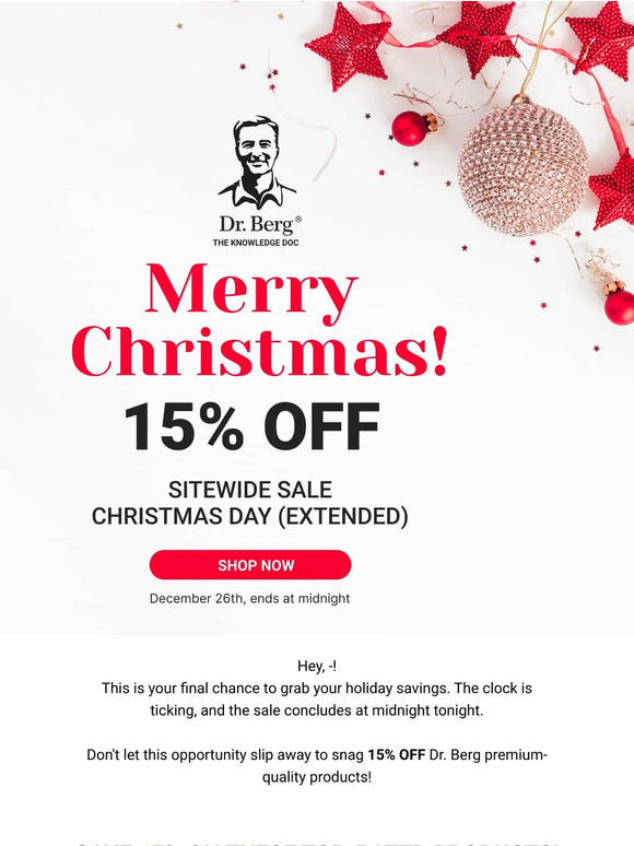 Dr. Berg: 🌟🌙 Last Call: Christmas Extended Sale Ends Tonight! | Milled