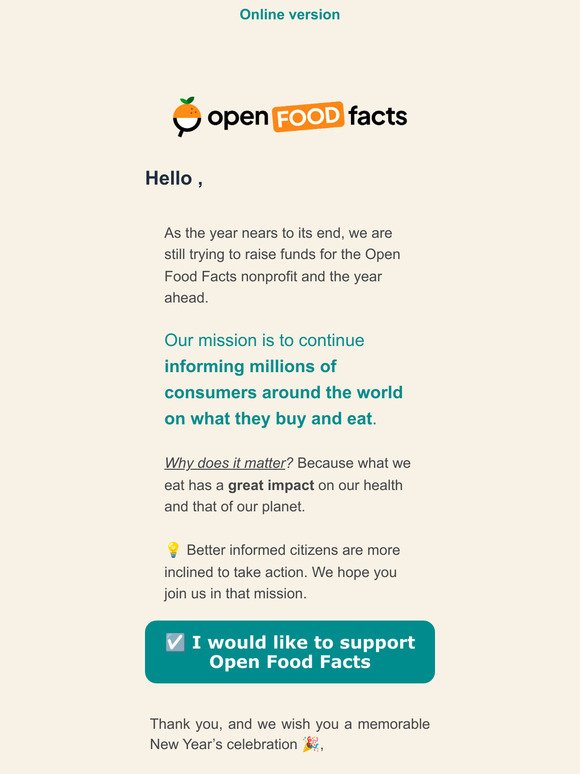 Open Food Facts: Support Open Food Facts 🔎🥫 | Milled