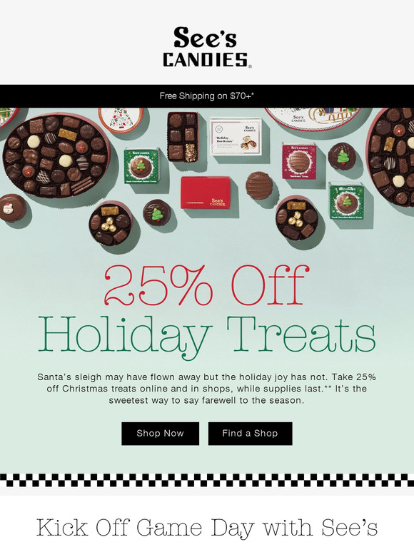 See's Candies: Limited Time: 25% off Holiday Treats ⏰ | Milled