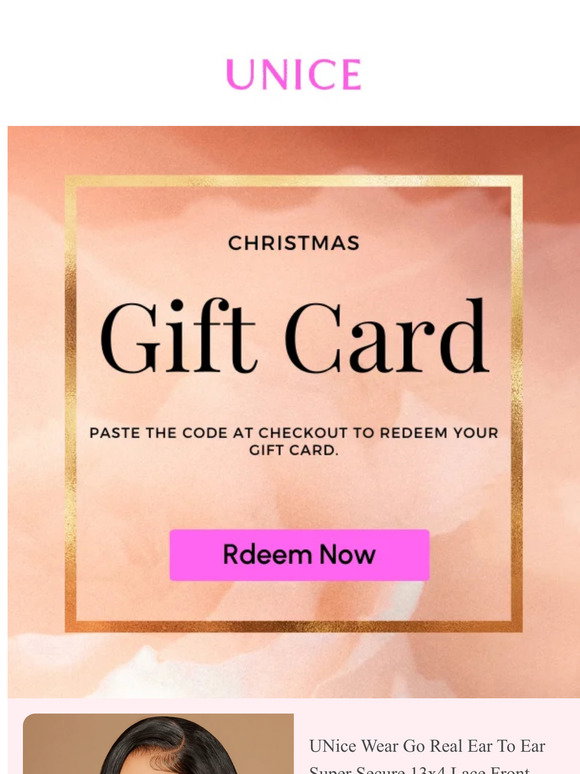 Unice: Surprise gift card for your new year, claim now | Milled
