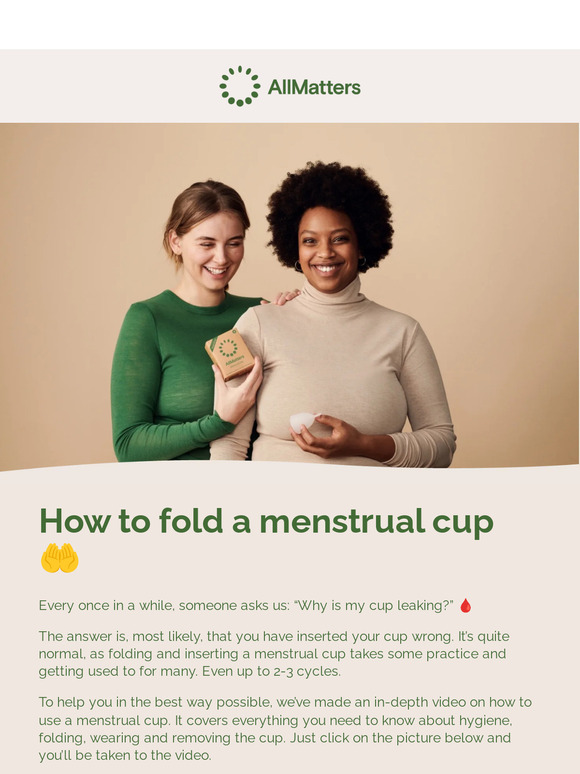 AllMatters: How to fold a menstrual cup 🤲 | Milled