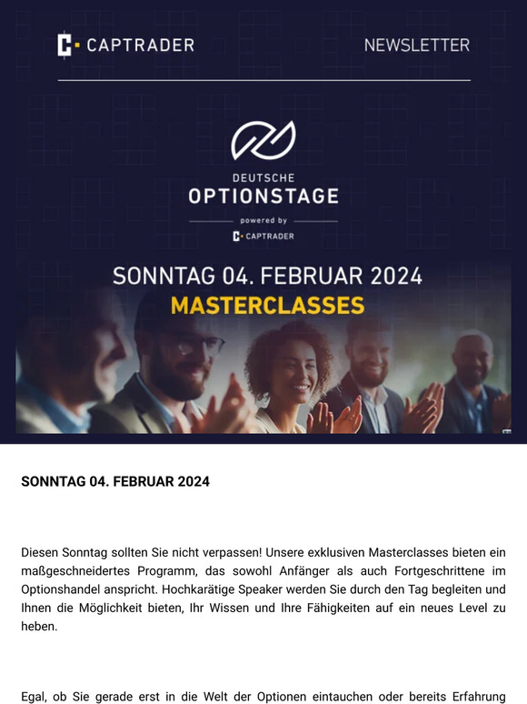 CapTrader: Jetzt Masterclasses buchen - Deutsche Optionstage 2024! | Milled