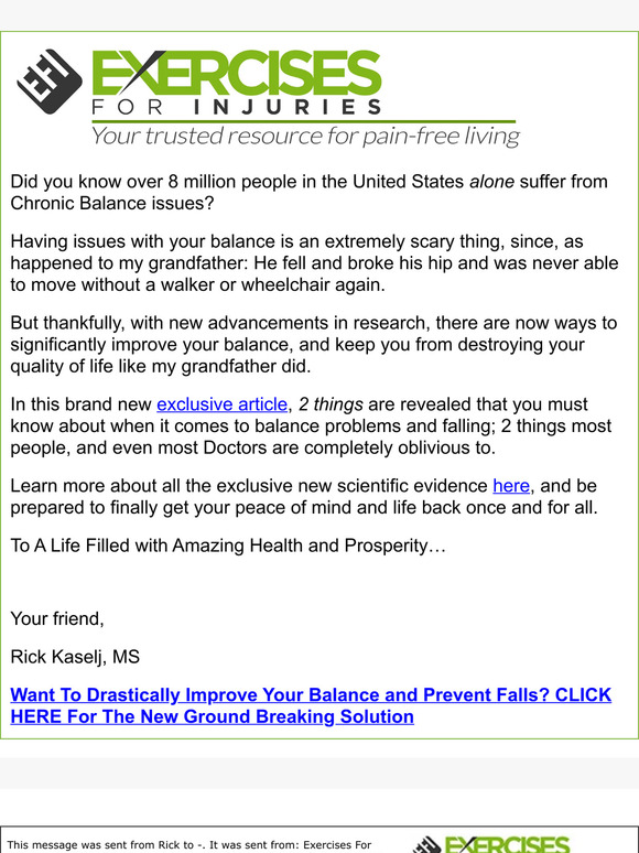 Exercises For Injuries: A Bad Balance (and fall) Can Put You in a ...