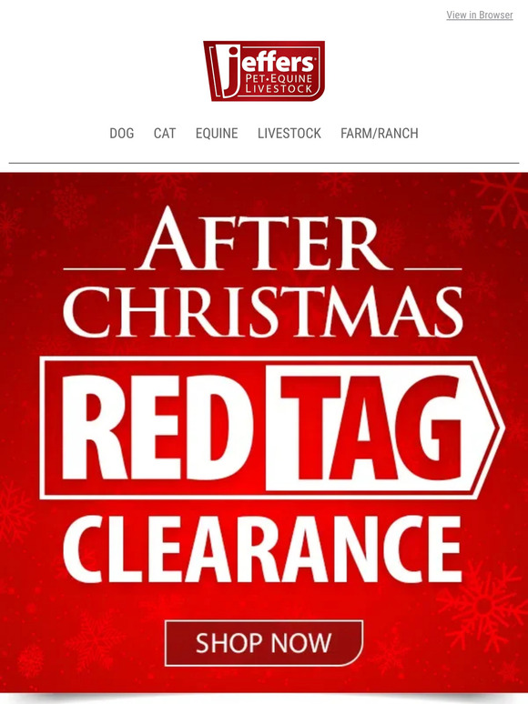 Jeffers Pet: 🚨🚨 Red Tag Clearance Has Arrived!! | Milled
