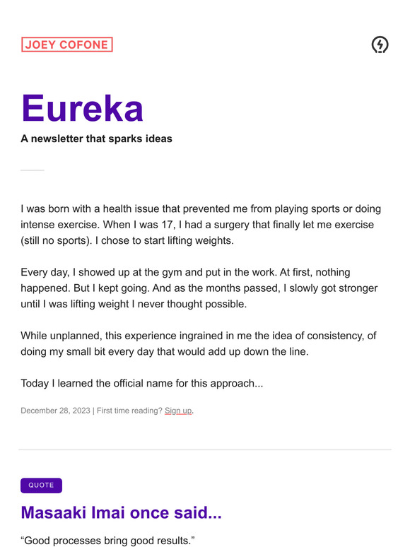 Baronfig: Eureka: Kaizen, the Philosophy of Progress | Milled