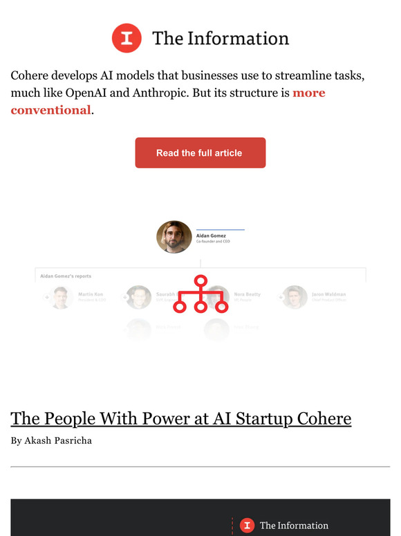 The Information: The People With Power at AI Startup Cohere | Milled
