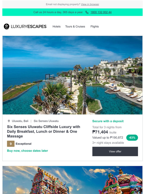 Luxury Escapes: Six Senses Uluwatu: Stay atop the famous limestone ...
