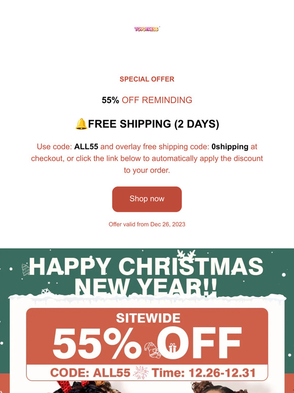Toyotress: Toyotress Free shipping&55% OFF reminding, the biggest ...