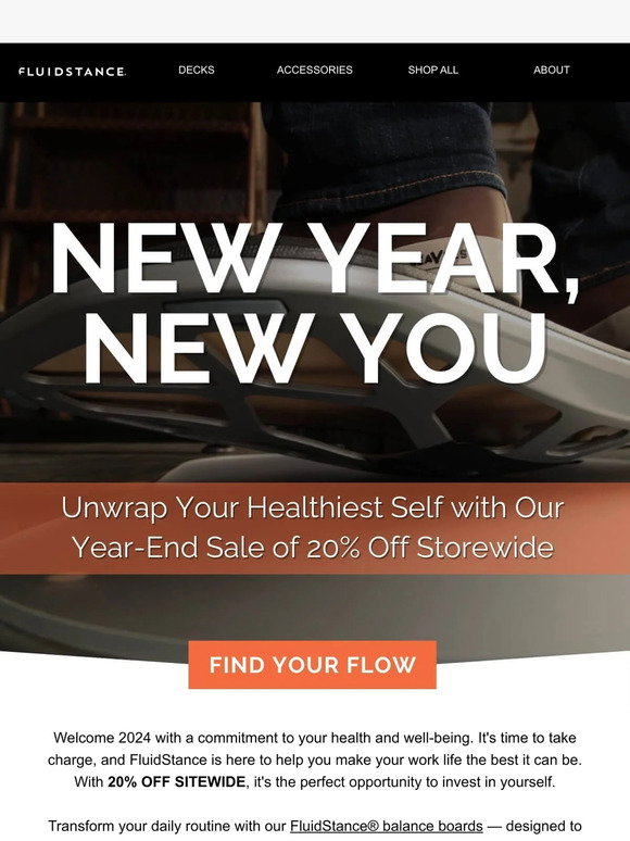 FluidStance: Make 2024 Your Year of Balance— 20% Off Storewide | Milled