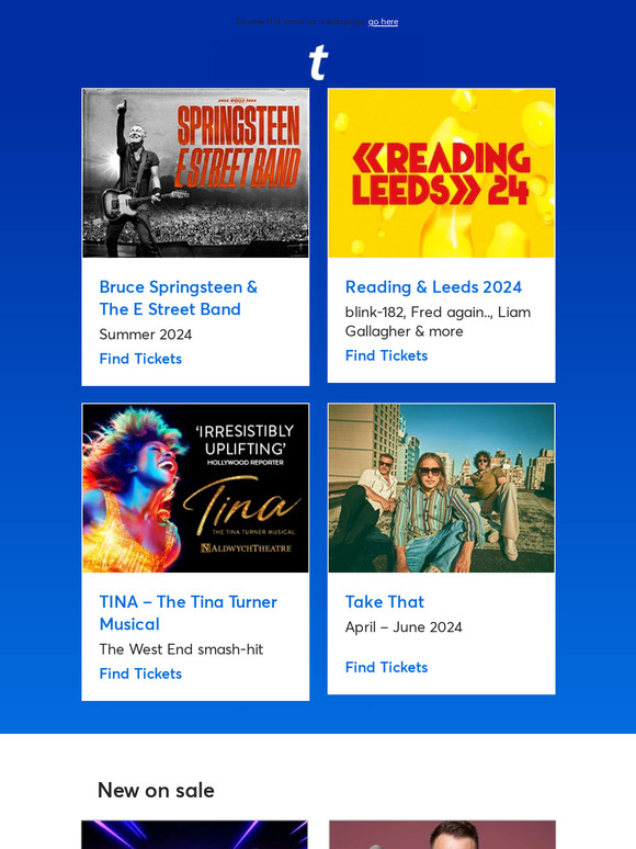 Ticketmaster: Bruce Springsteen & The E Street Band, Reading & Leeds ...