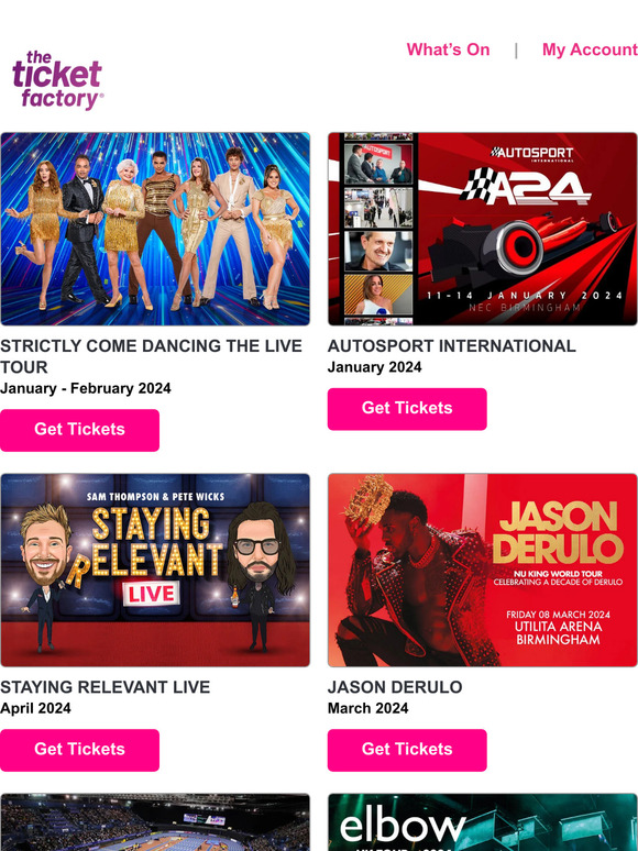 The Ticket Factory: Strictly Come Dancing The Live Tour, Autosport ...