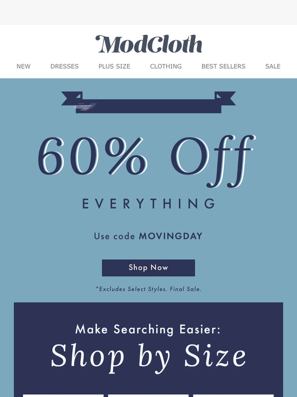 Modcloth Email Newsletters: Shop Sales, Discounts, and Coupon Codes