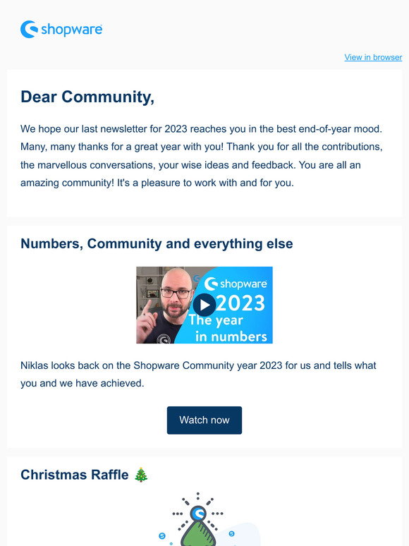Shopware: Our look back at 2023 and a unique raffle. | Milled