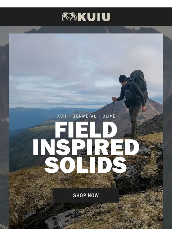 KUIU: Best-Selling Solids: Ash | Gunmetal | Olive | Milled