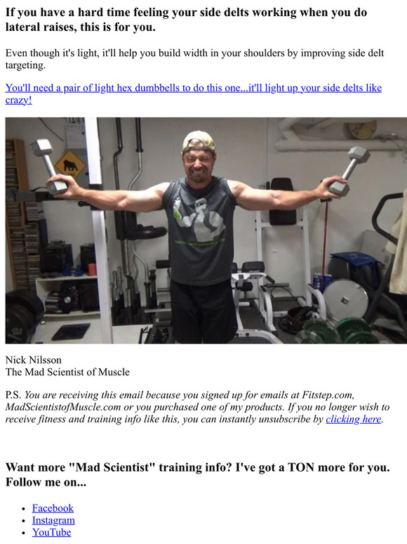 FitStep: Simple lateral raise trick for wider shoulders... (hold the DB ...