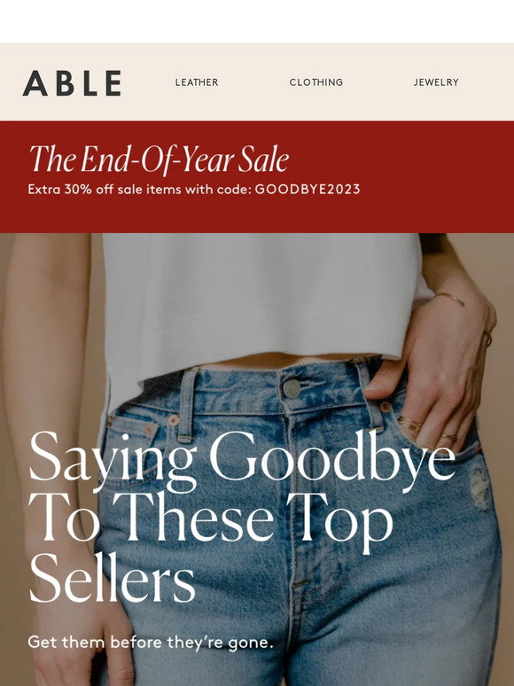 ABLE: Saying goodbye to crowd favorites – up to 70% off | Milled